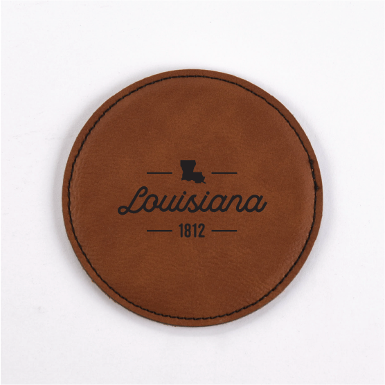 Louisiana PU Leather Coasters – Classic State